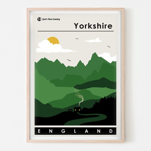 Map of Yorkshire Art Print | Etsy