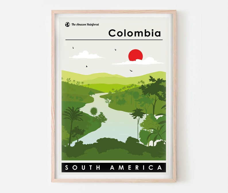 Colombia Travel Print South America Wall Art Large Wall - Etsy