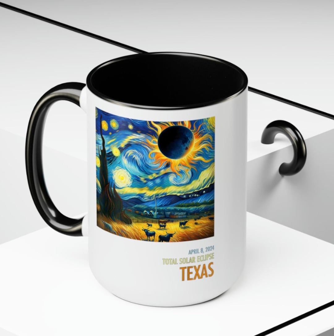 Custom Solar Eclipse Mug, Custom Texas Location, Eclipse Coffee Mug ...