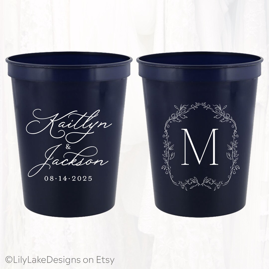 Personalized Wedding Stadium Cups, Custom Wedding Favors, 16oz Plastic ...