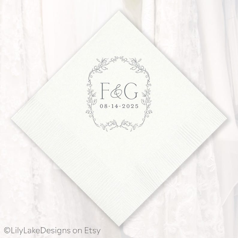 Personalized Napkins Wedding Napkins Custom Monogram Rehearsal Dinner ...