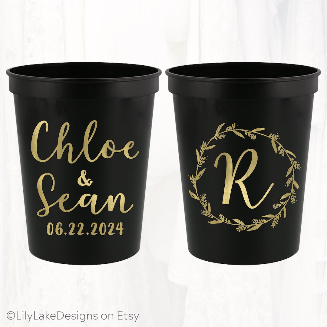 Personalized Wedding Stadium Cups, Custom Wedding Favors, 16oz Plastic ...