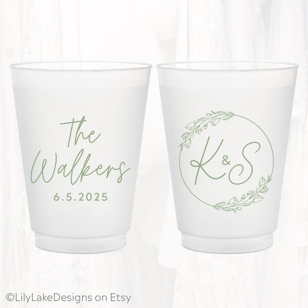 Custom Monogrammed Plastic Cups - Etsy