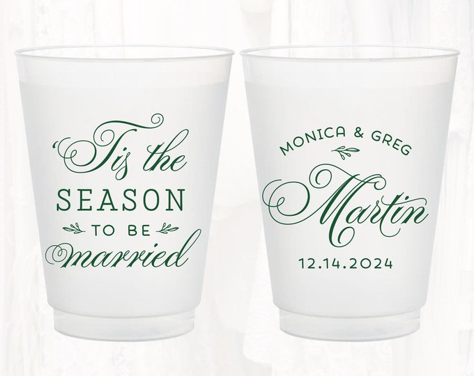 Personalized Winter Wedding Frosted Cup, Customized Christmas Holiday ...