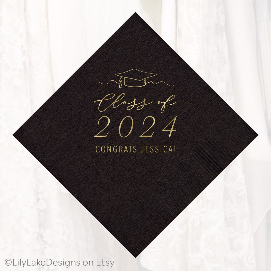 Personalized Graduation Party Favors Custom Grad Party Napkins Class of ...