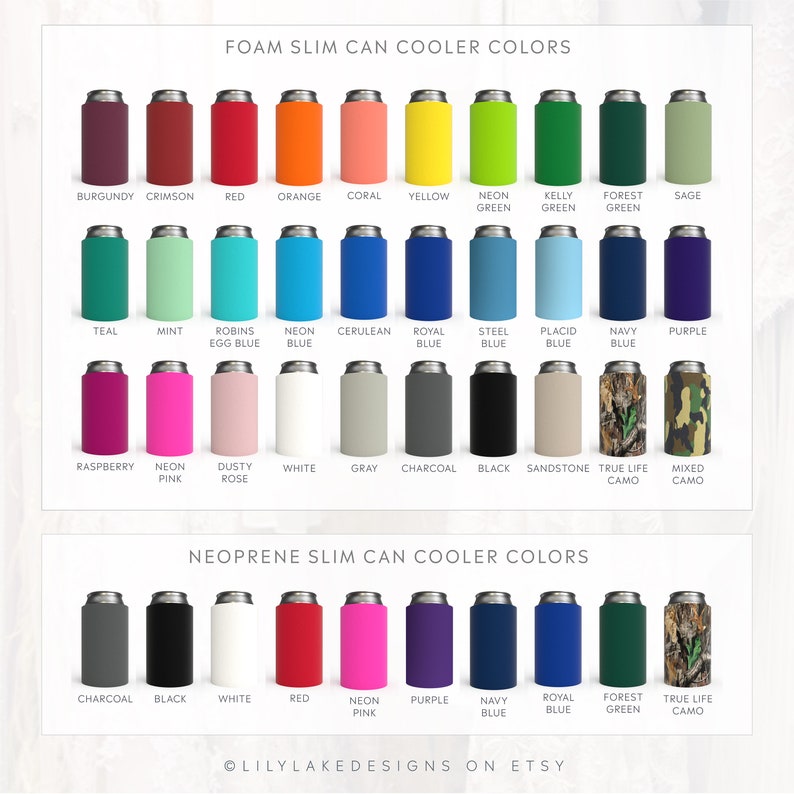 Slim 12oz Wedding Can Coolers, Personalized Wedding Favors, Customized ...