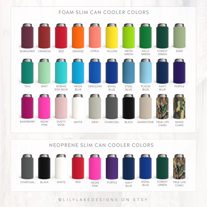 Slim 12oz Wedding Can Coolers, Personalized Wedding Favor for Guest ...
