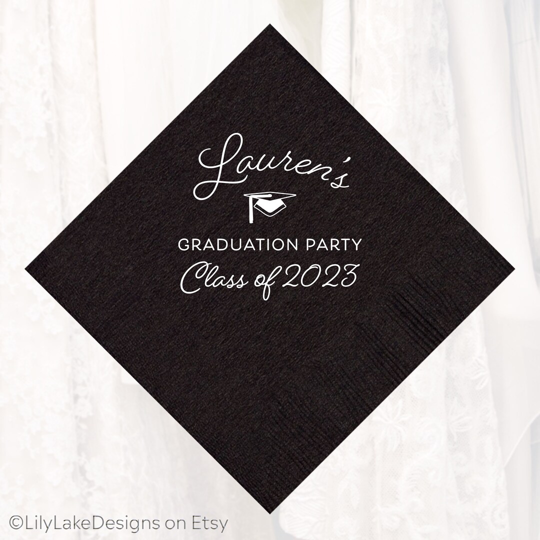 Personalized Graduation Party Favors Custom Grad Party Napkins Class of ...