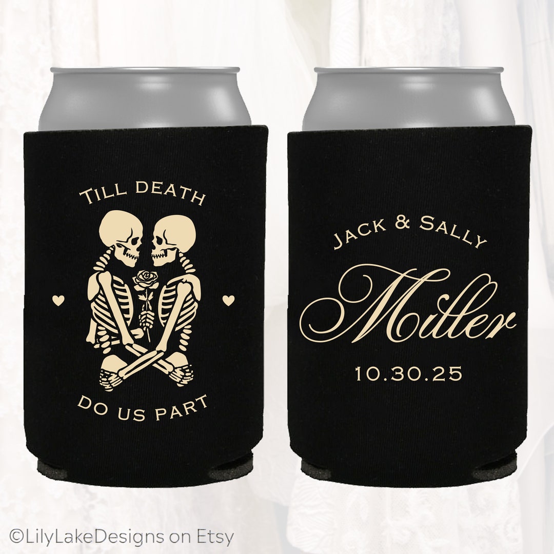 Personalized Halloween Wedding Favors, Custom Gothic Wedding Can ...