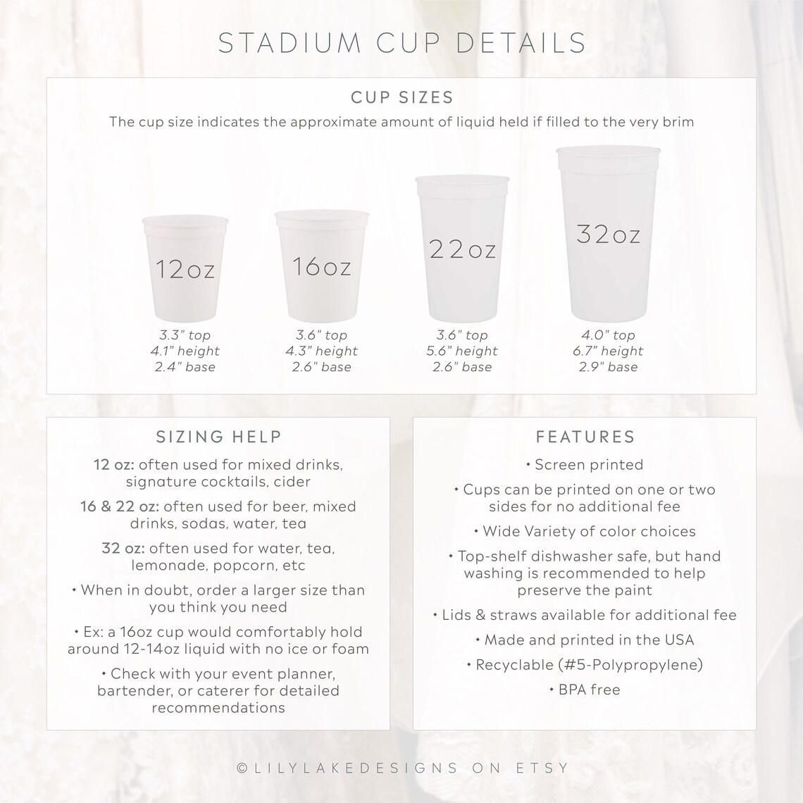 Personalized Wedding Stadium Cups, Custom Wedding Favors, 16oz Plastic ...