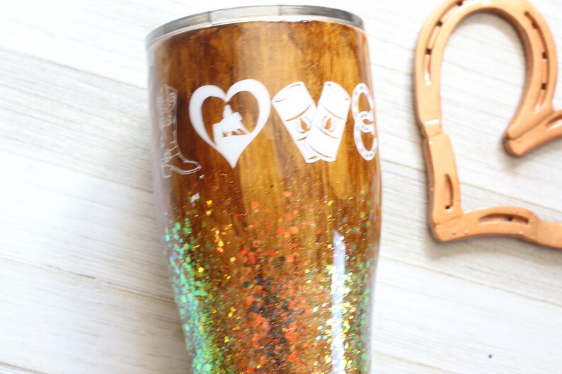 Barrel Racing Wood Grain Tumbler - Etsy