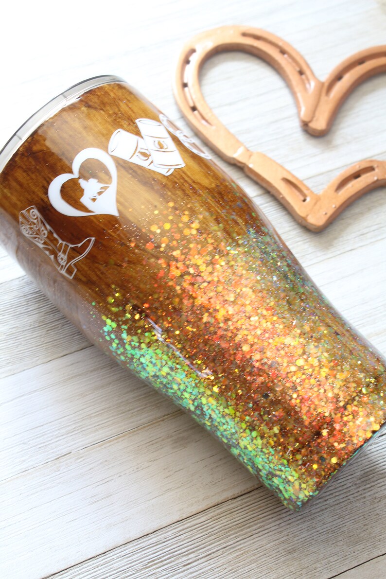 Barrel Racing Wood Grain Tumbler - Etsy