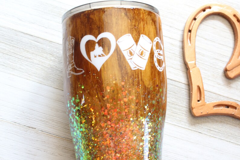 Barrel Racing Wood Grain Tumbler - Etsy