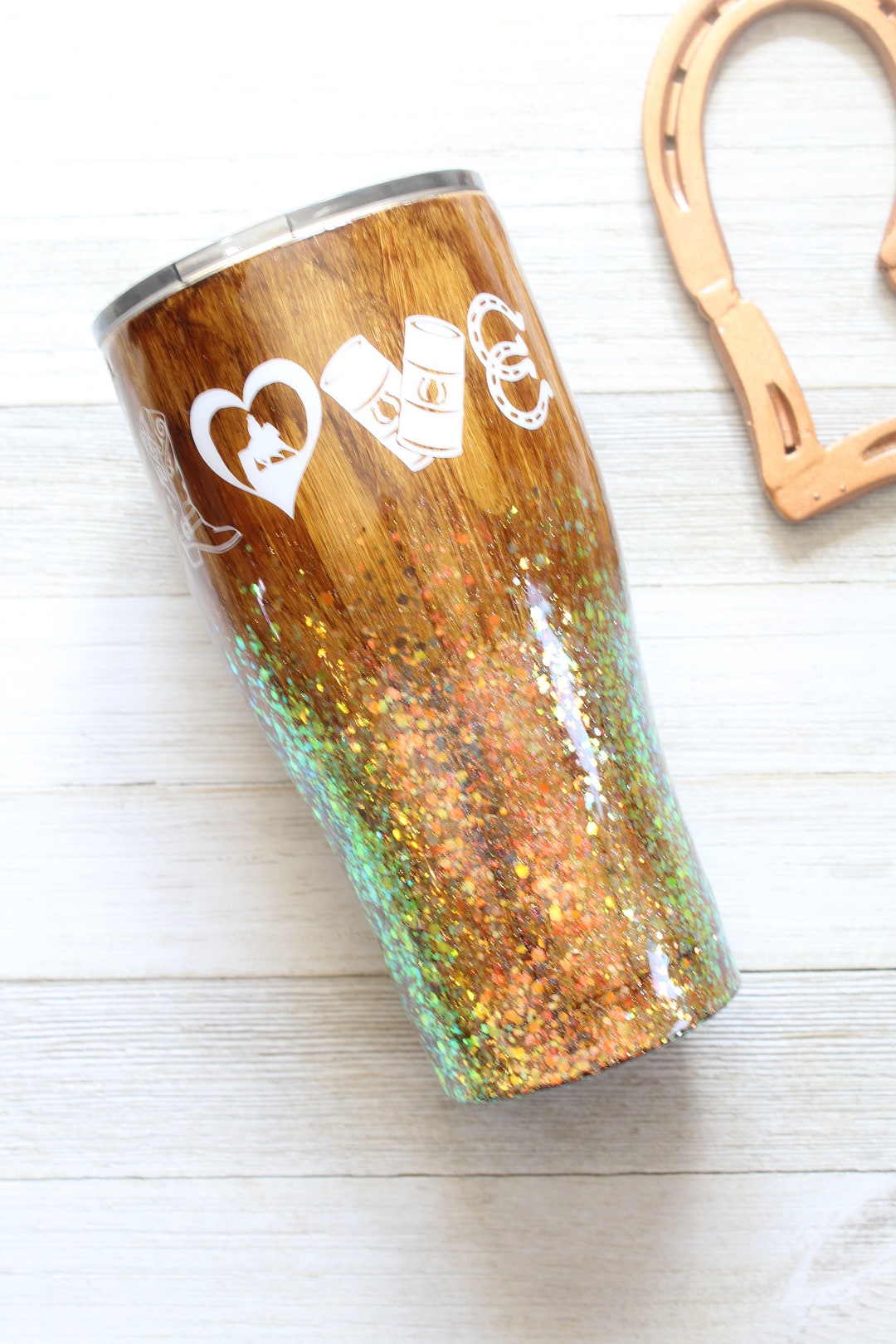 Barrel Racing Wood Grain Tumbler - Etsy