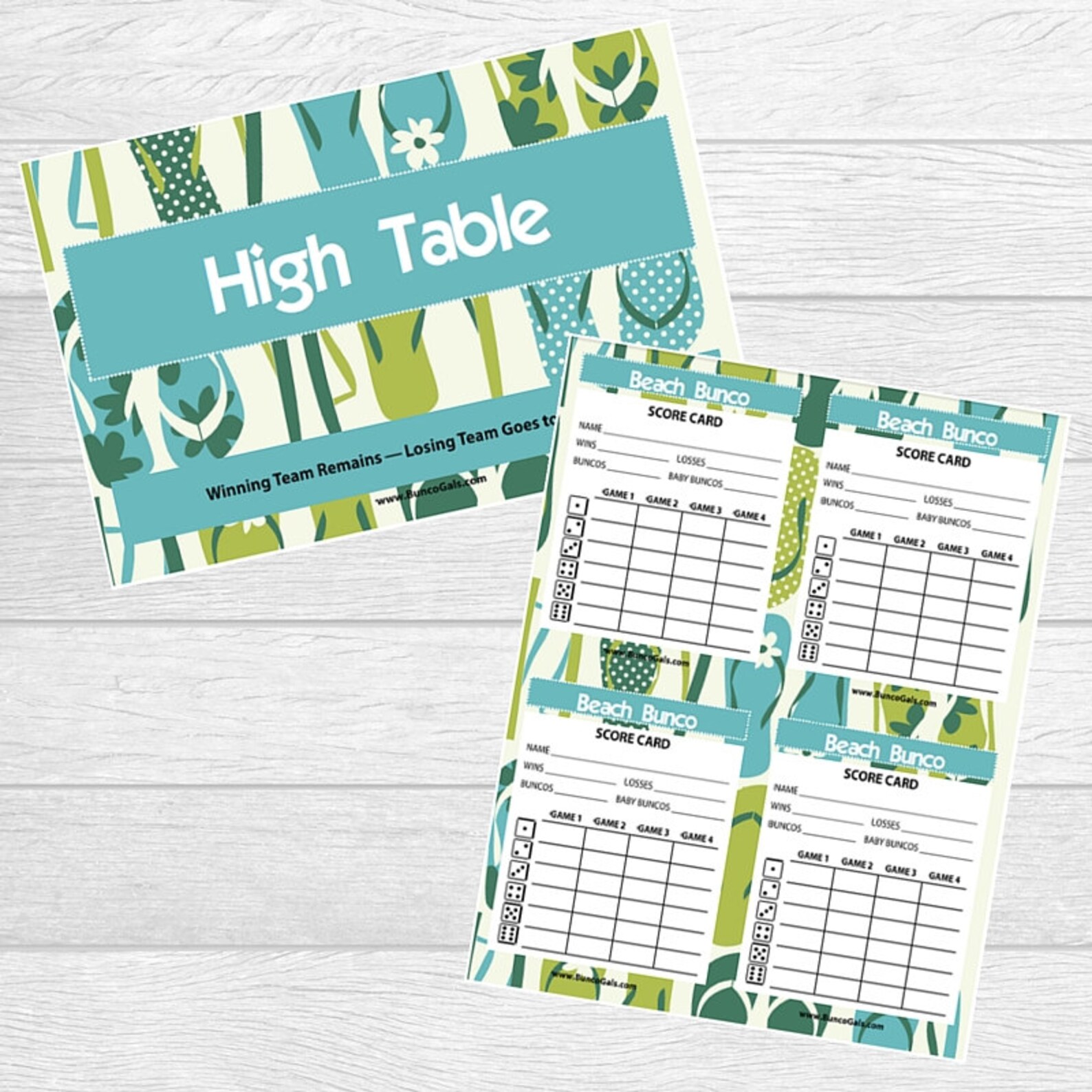 Beach Bunco Printables - Etsy