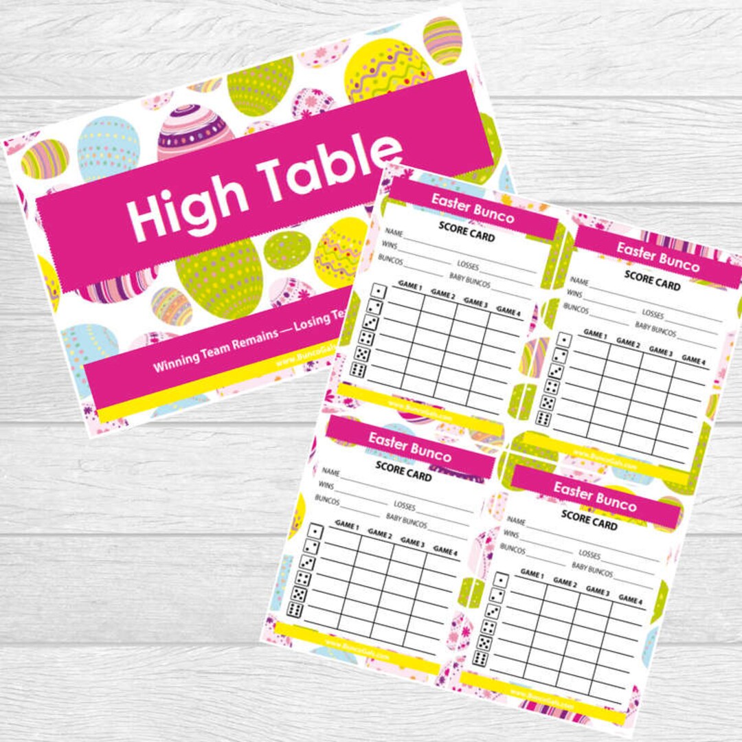 Easter Bunco Printables - Etsy