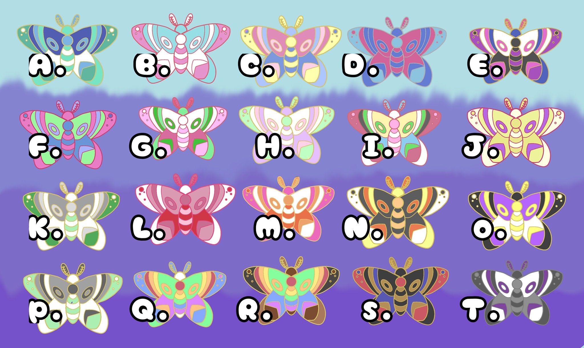 Moth Simple Pride Colourful LGBT Butterfly Insect - Etsy