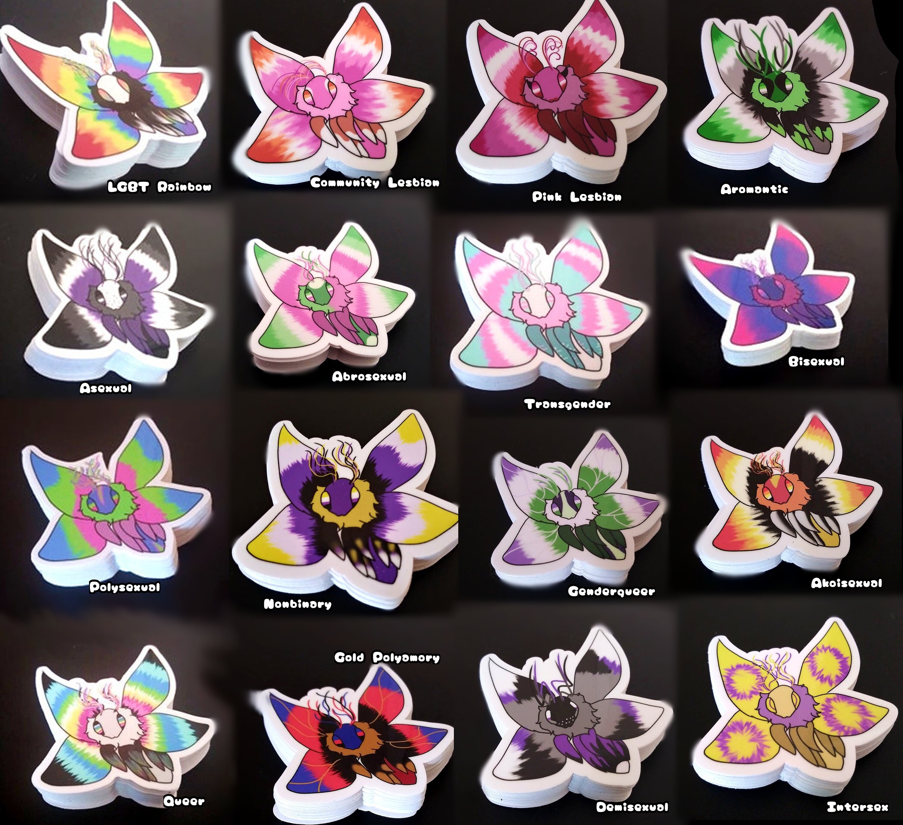 Stickers, Labels & Tags Paper & Party Supplies Moth Jar LGBTQ Pride ...