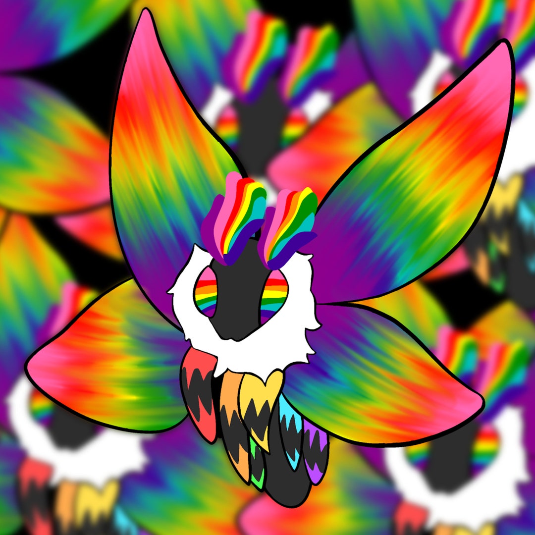 Baker Rainbow Pride Flag Moth Sticker Gay/lesbian/bisexual/ Queer/lgbt ...
