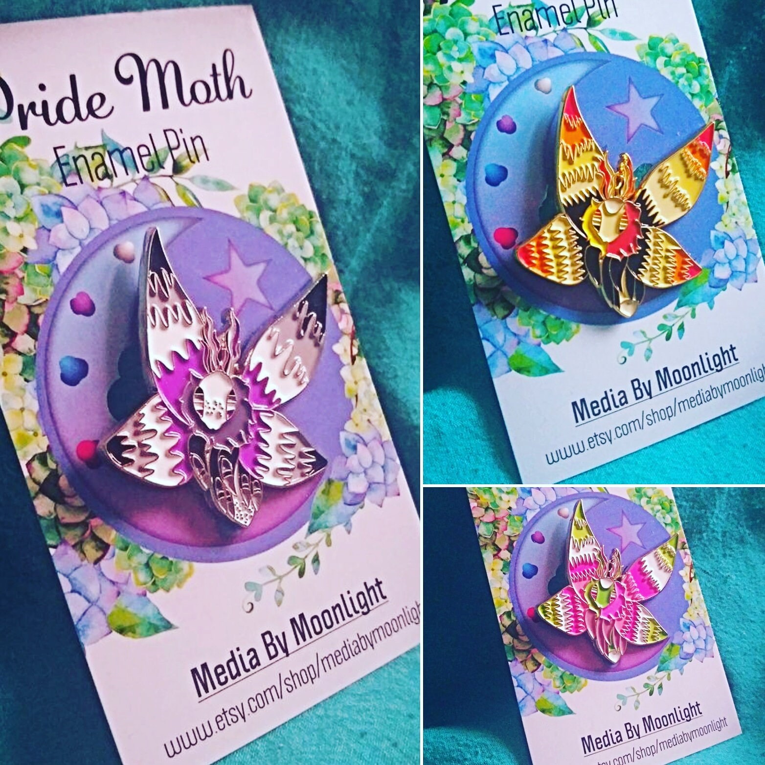 LGBT Pride Flag Moth Enamel Pin Lesbian/gay Flag Pin - Etsy UK