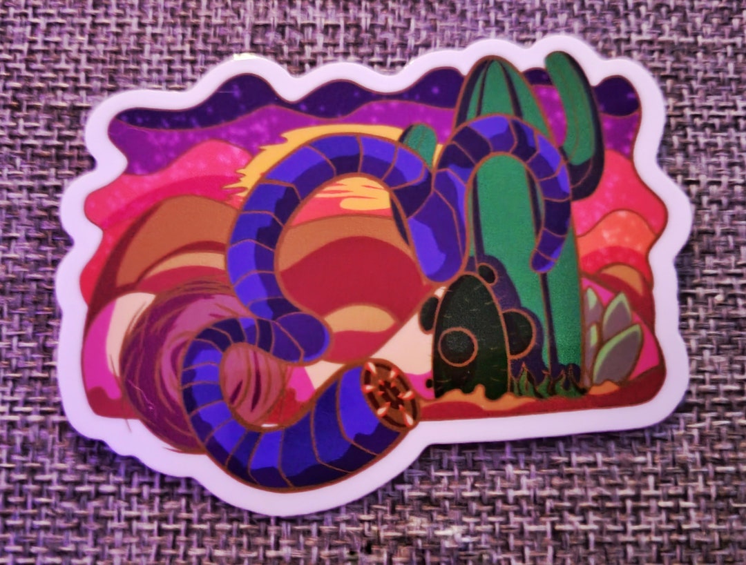 Sandworm Vinyl Sticker Cryptid Monster Horror Spooky Desert Sand Saturn ...