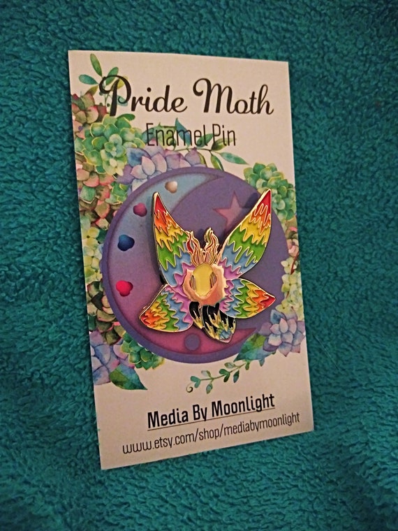 Rainbow/lgbt/ Pride/gay/ Moth Enamel Pin | Etsy