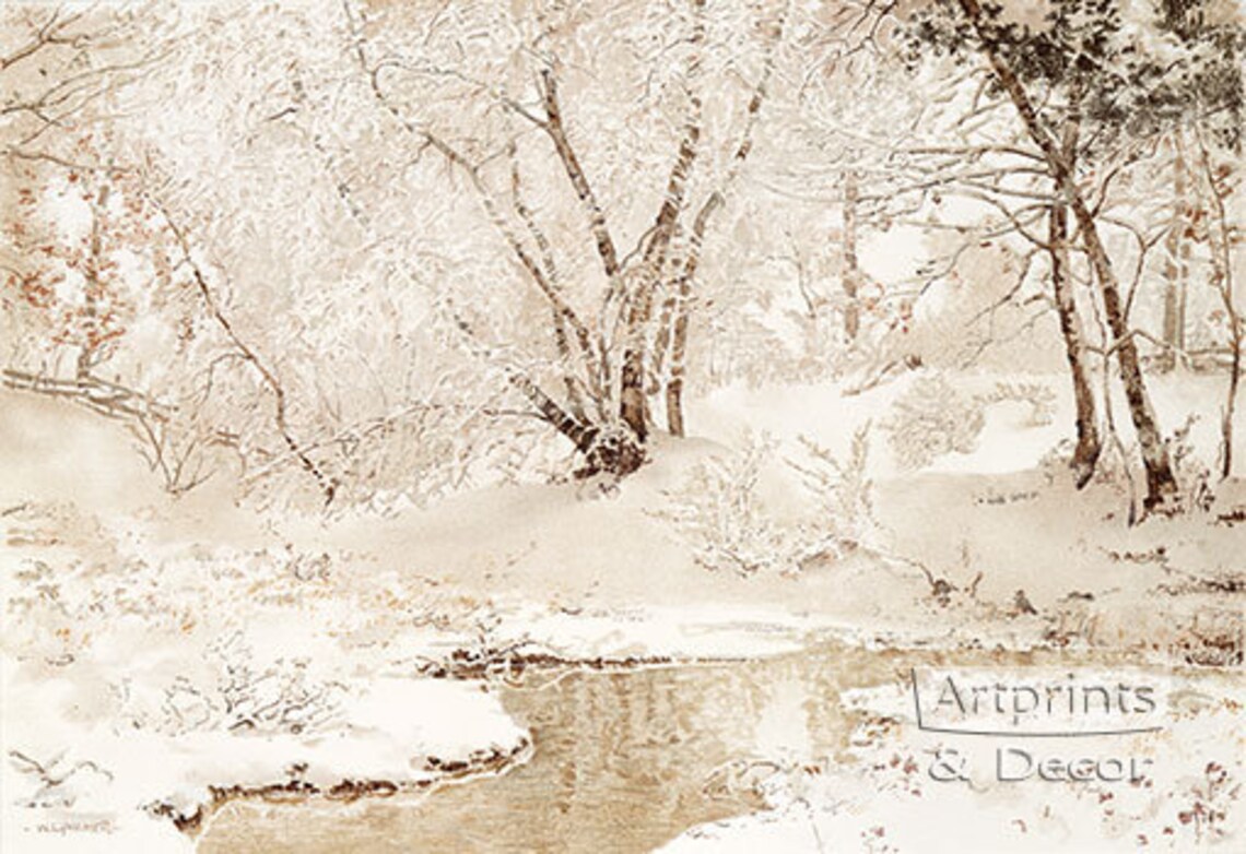 Winter Stream - Art Print - Etsy