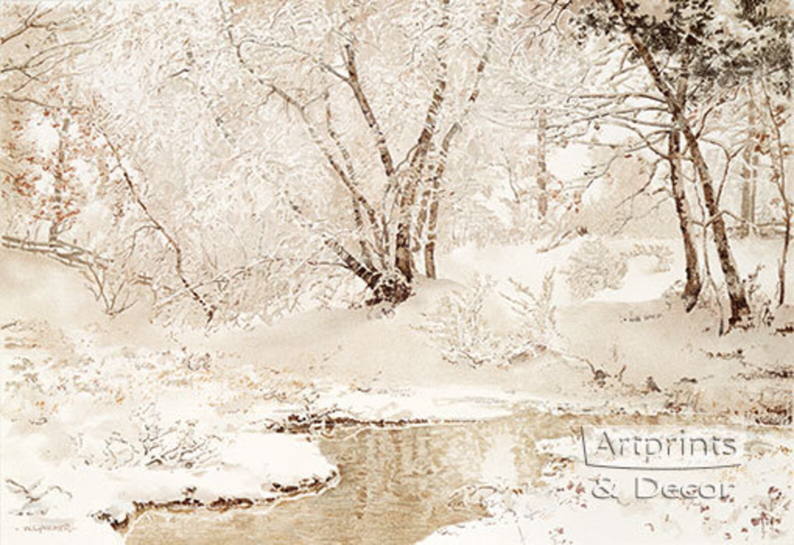 Winter Stream Art Print - Etsy