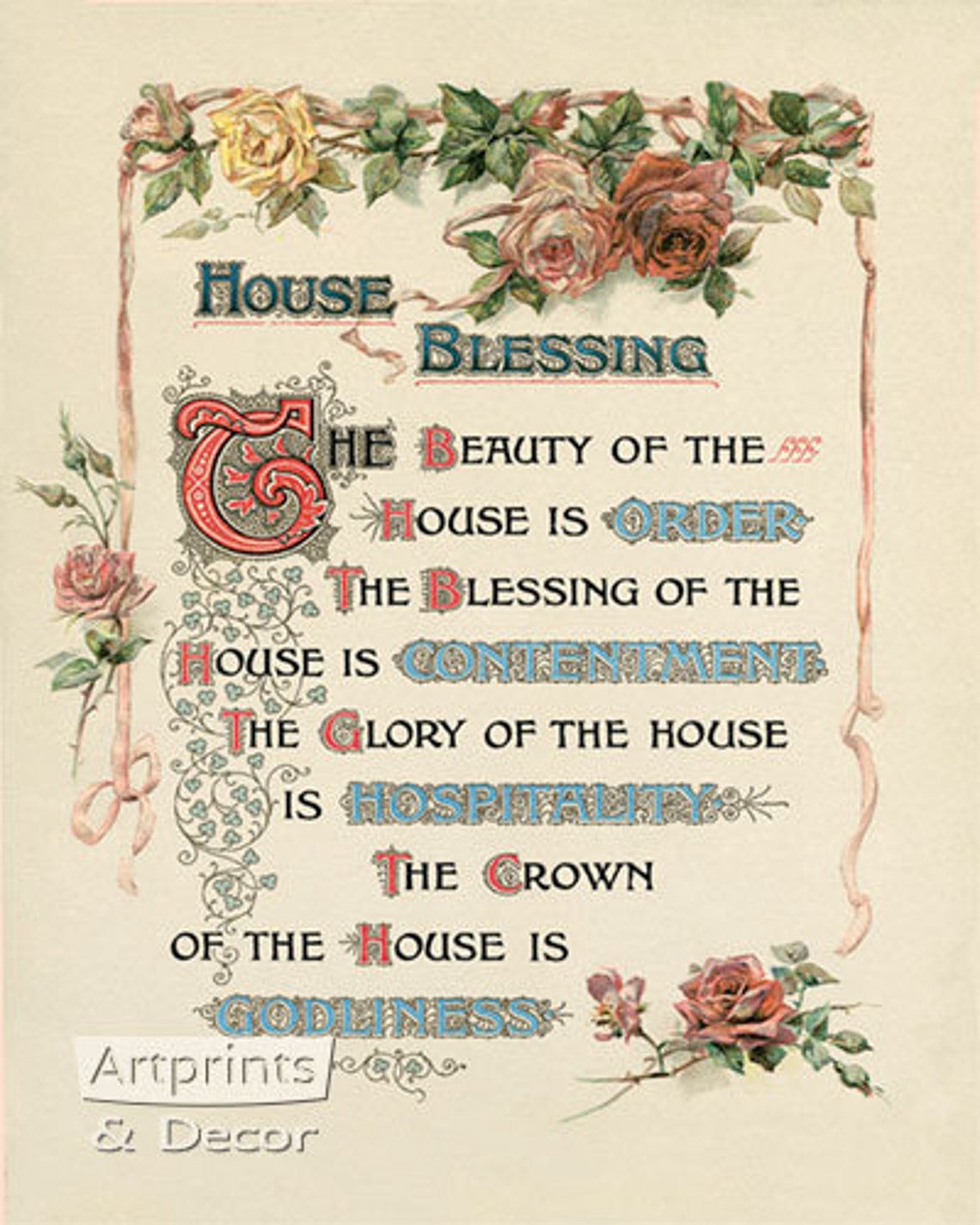 House Blessing - Art Print - Etsy