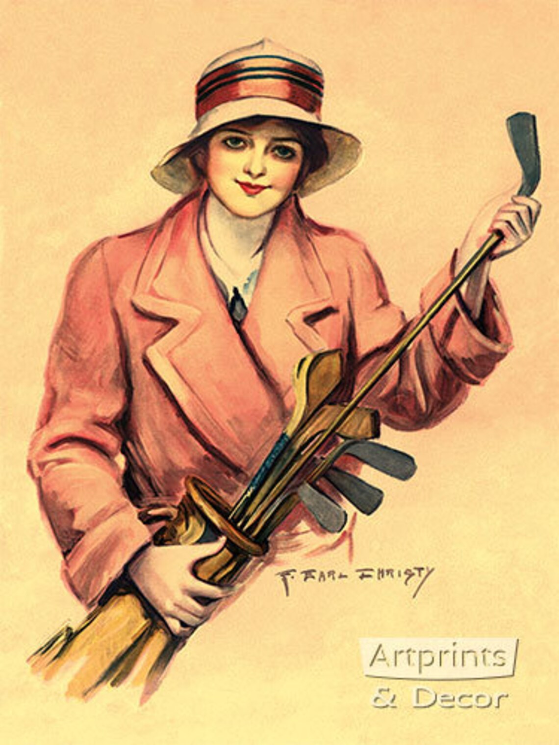 The Golfer Wore Pink - Art Print - Etsy