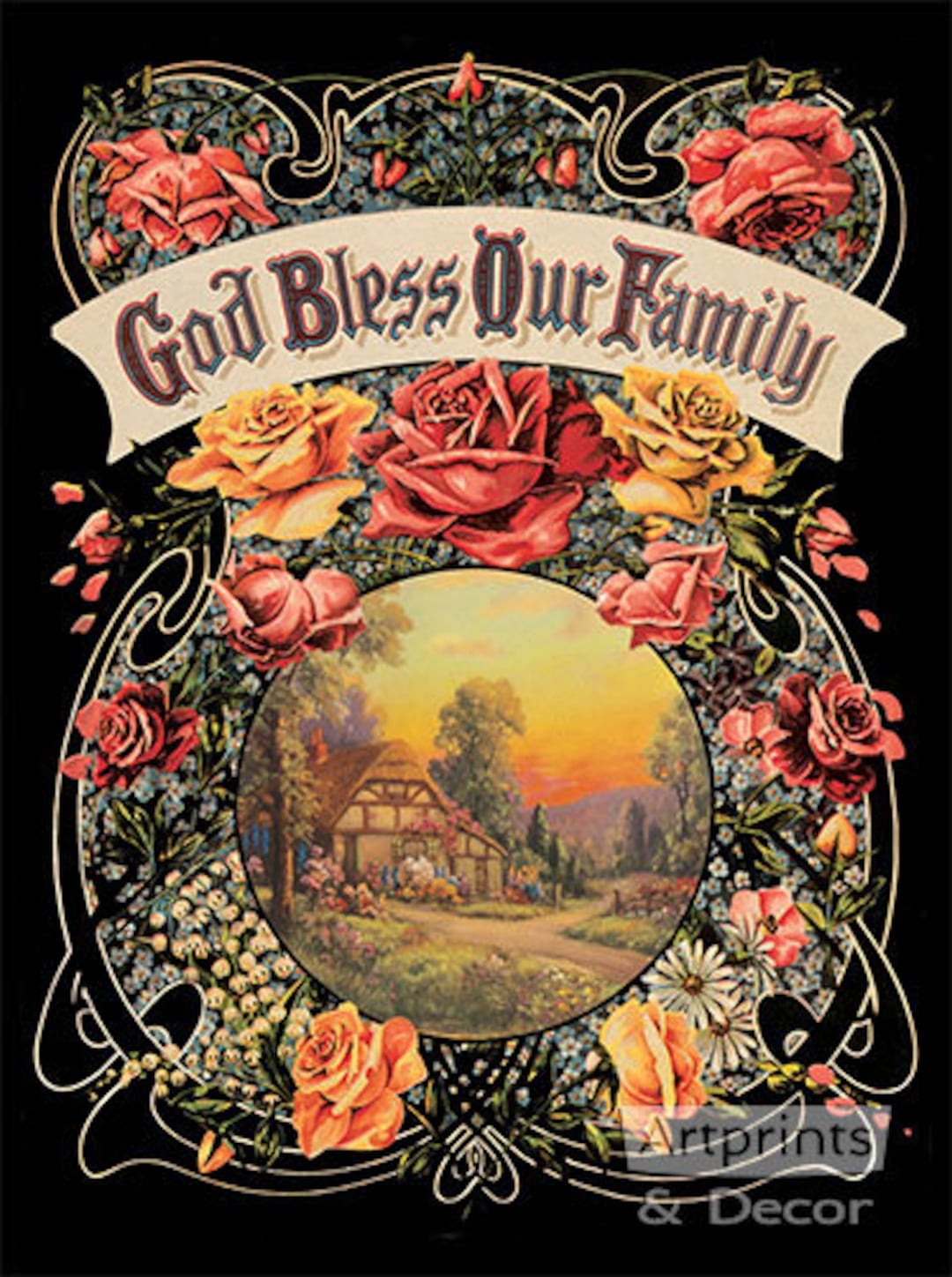 God Bless Our Family - Art Print - Etsy