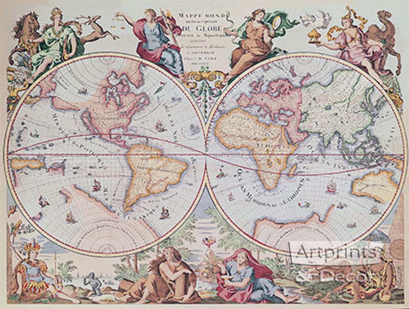 World Map 1792 - Art Print - Etsy