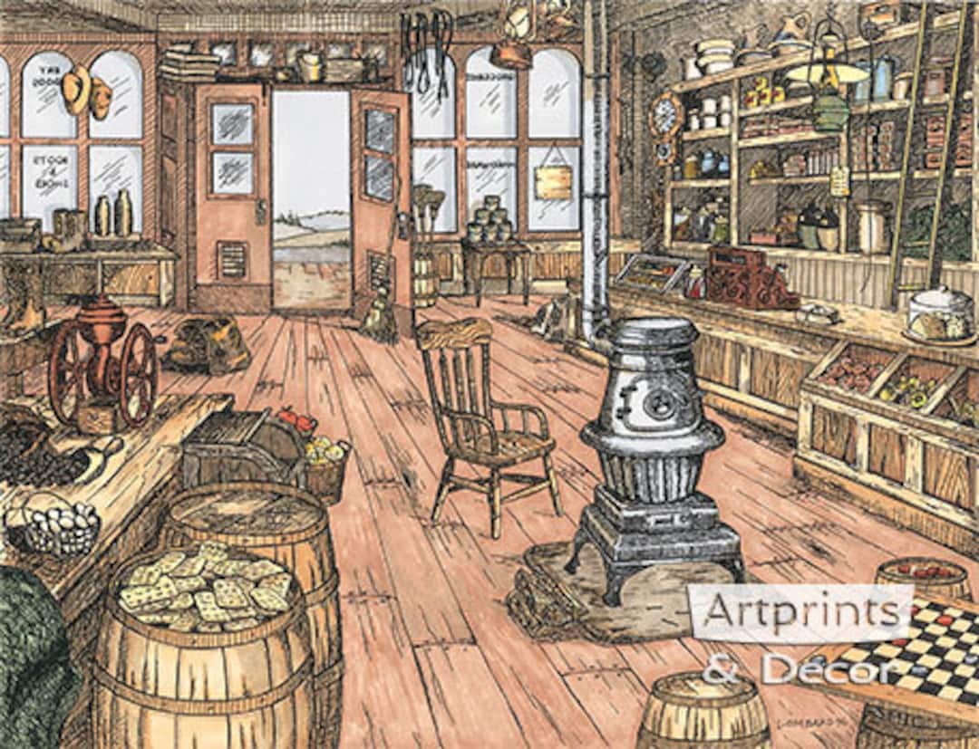 The Mercantile Store - Art Print - Etsy