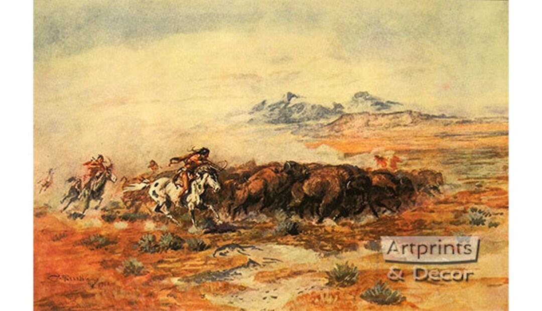 The Buffalo Hunt - Art Print - Etsy