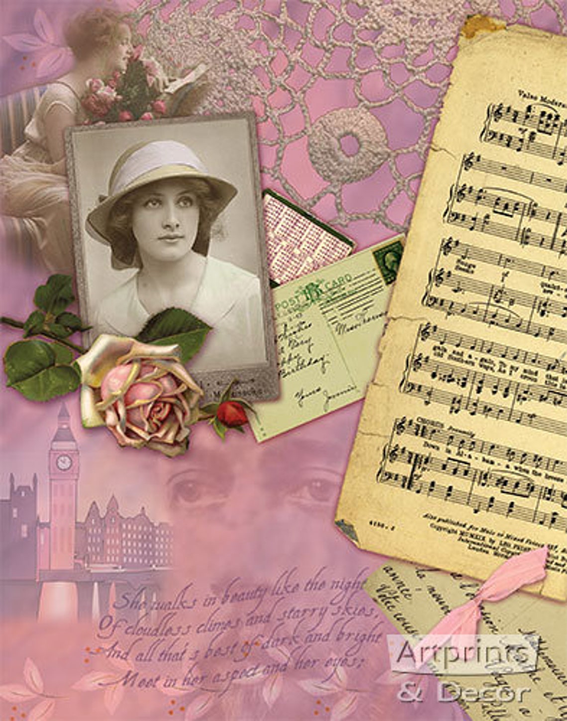 She Walks in Beauty - Art Print - Etsy UK