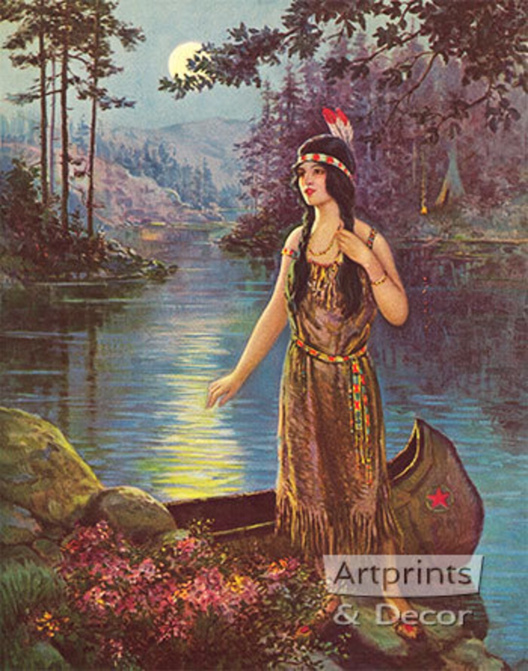 Indian Maiden - Art Print - Etsy