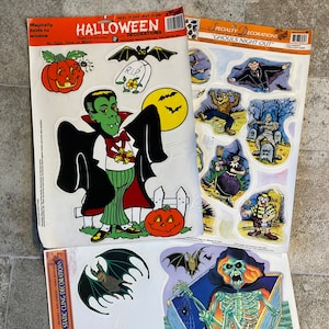 Vintage Halloween Window Cling Decorations Mummy Cling Witch - Etsy