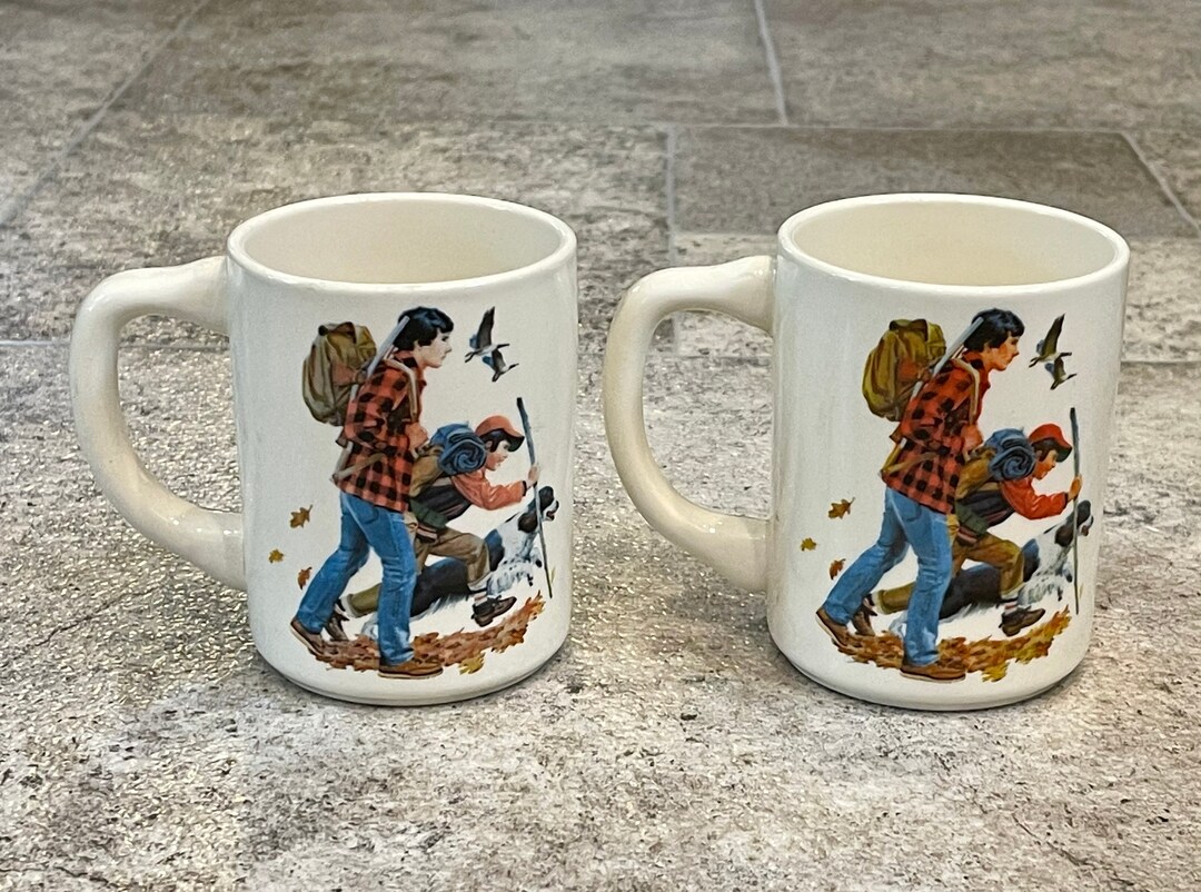 Vintage Father and Son Hunting/camping Coffee Mugs, Hunting Coffee Mug ...