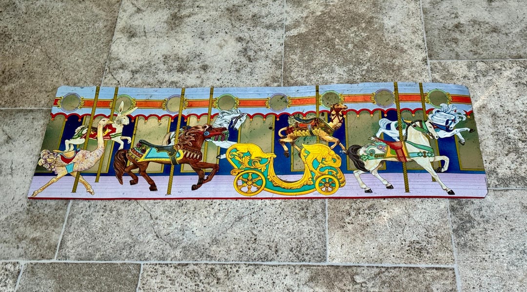 Vintage Tin Carousel Panel – Lithograph Amusement Park Style - Etsy