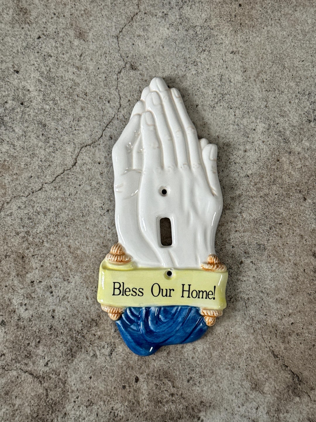 Vintage Ceramic Praying Hands Wall Night Light Cover Bless Our Home - Etsy