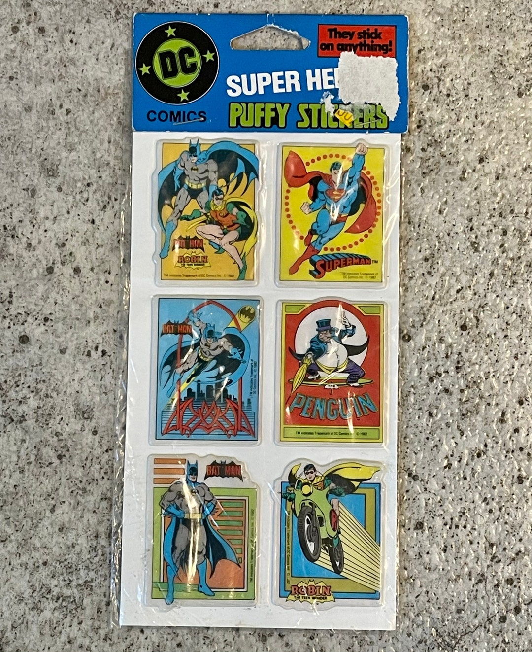 Vintage 1982 DC Comics Super Hero Puffy Stickers With Batman and Robin ...