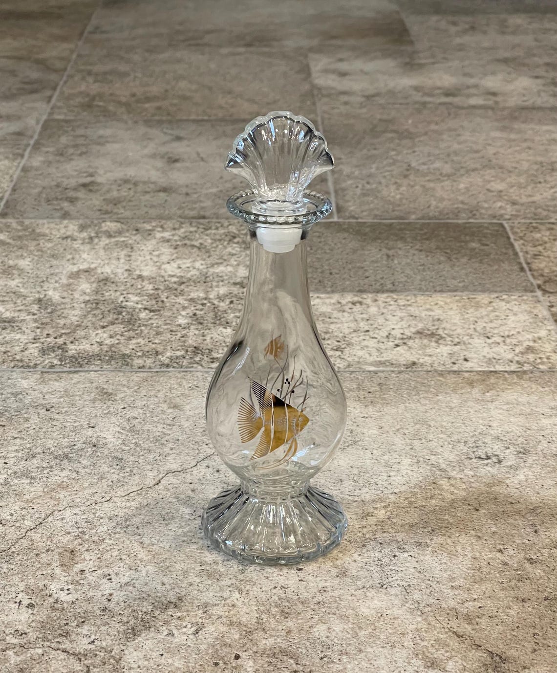 Vintage 1978 Avon Sea Fantasy Angel Fish Bath Oil Glass Decanter - Etsy