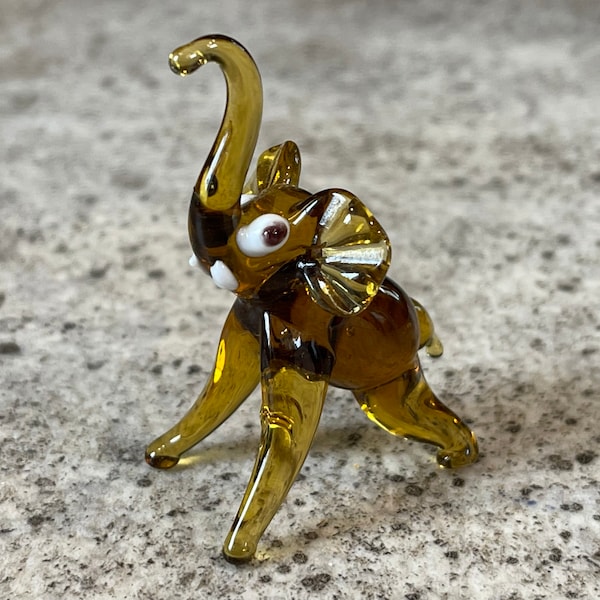 Glass Elephant - Etsy