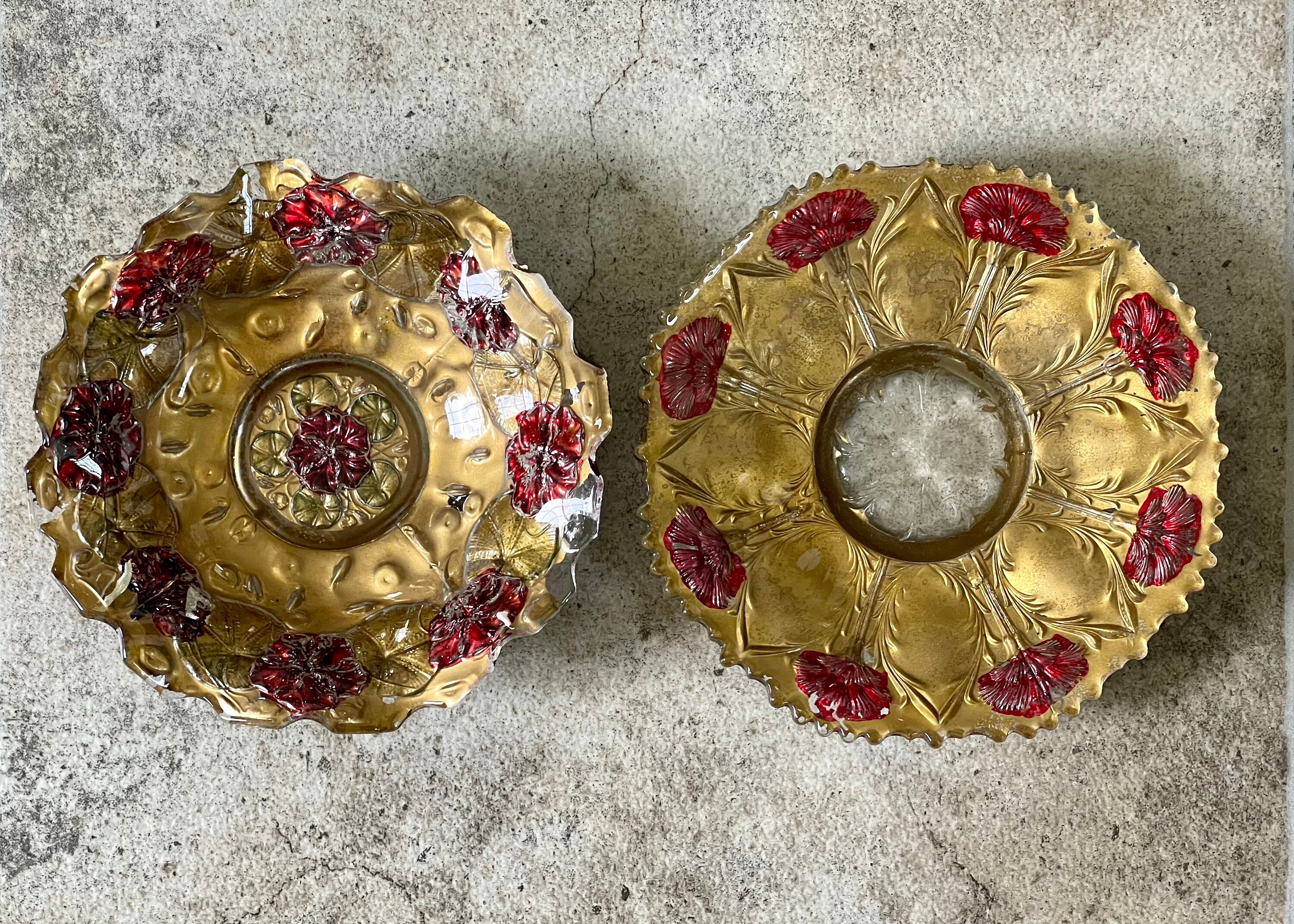 Vintage Goofus Glass Serving Bowl and Plate Vintage Goofus - Etsy