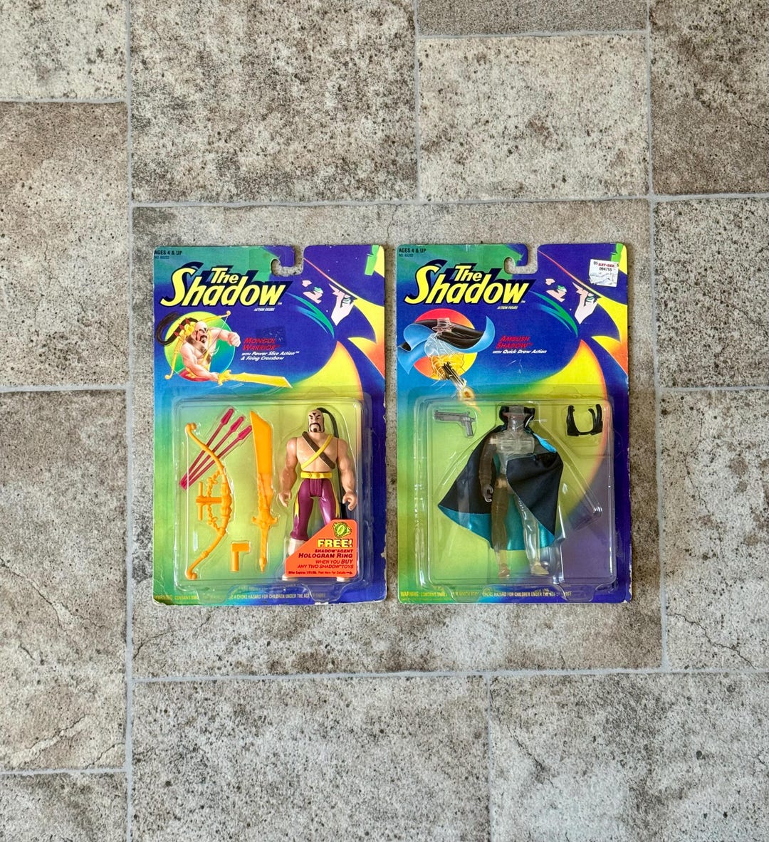 Two Vintage 1994 the Shadow Mongol Warrior With Power Slice Action ...