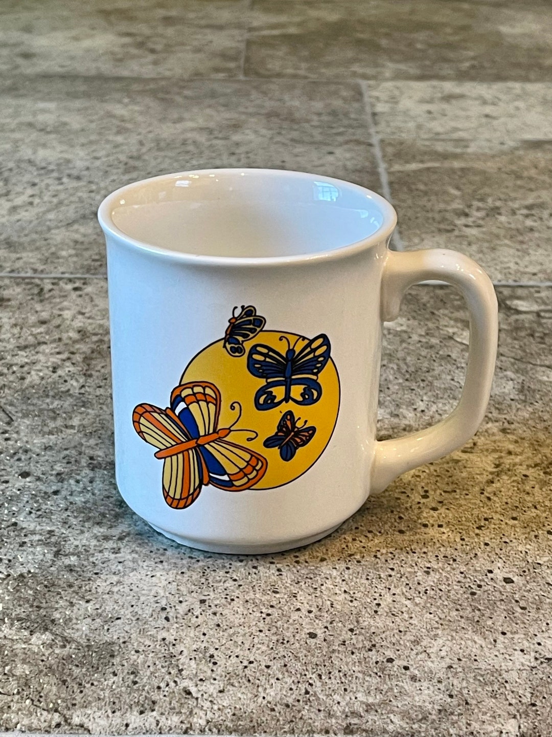 Vintage 1980s Giftco Butterfly Coffee Mug – Retro Floral Ceramic Cup ...