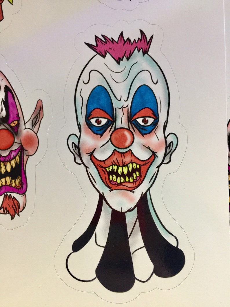 Killer Clown Evil Clowns Clown Stickers Creepy Stickers | Etsy