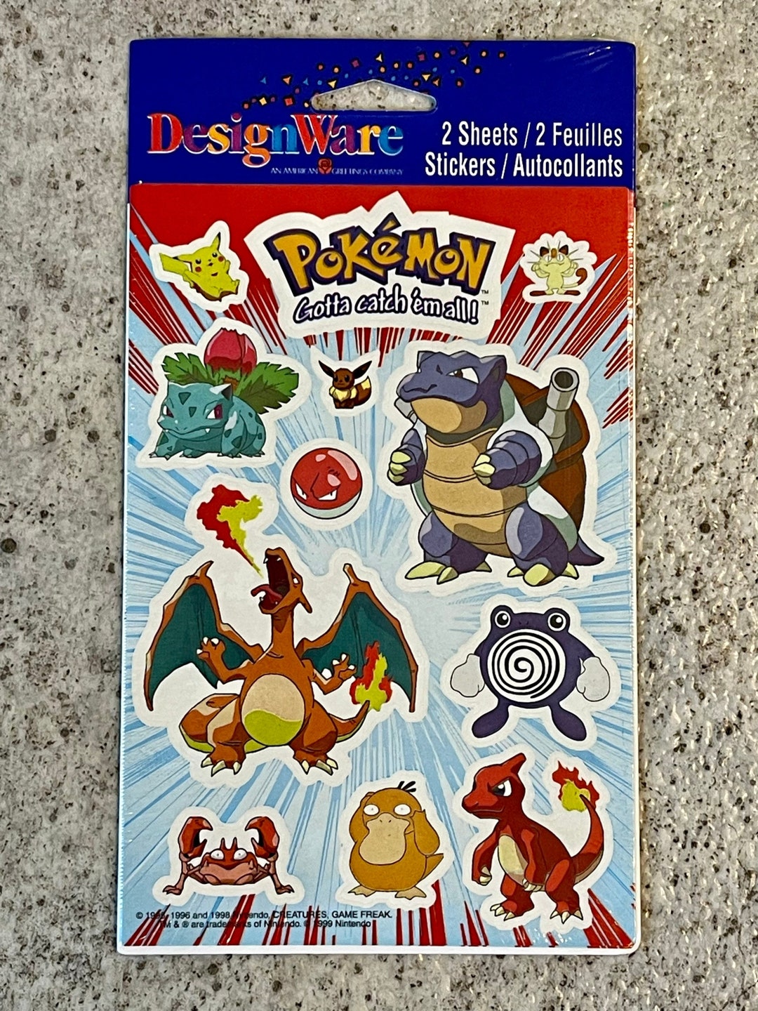 Vintage 1998 American Greetings Nintendo Pokemon Stickers, 1990's ...