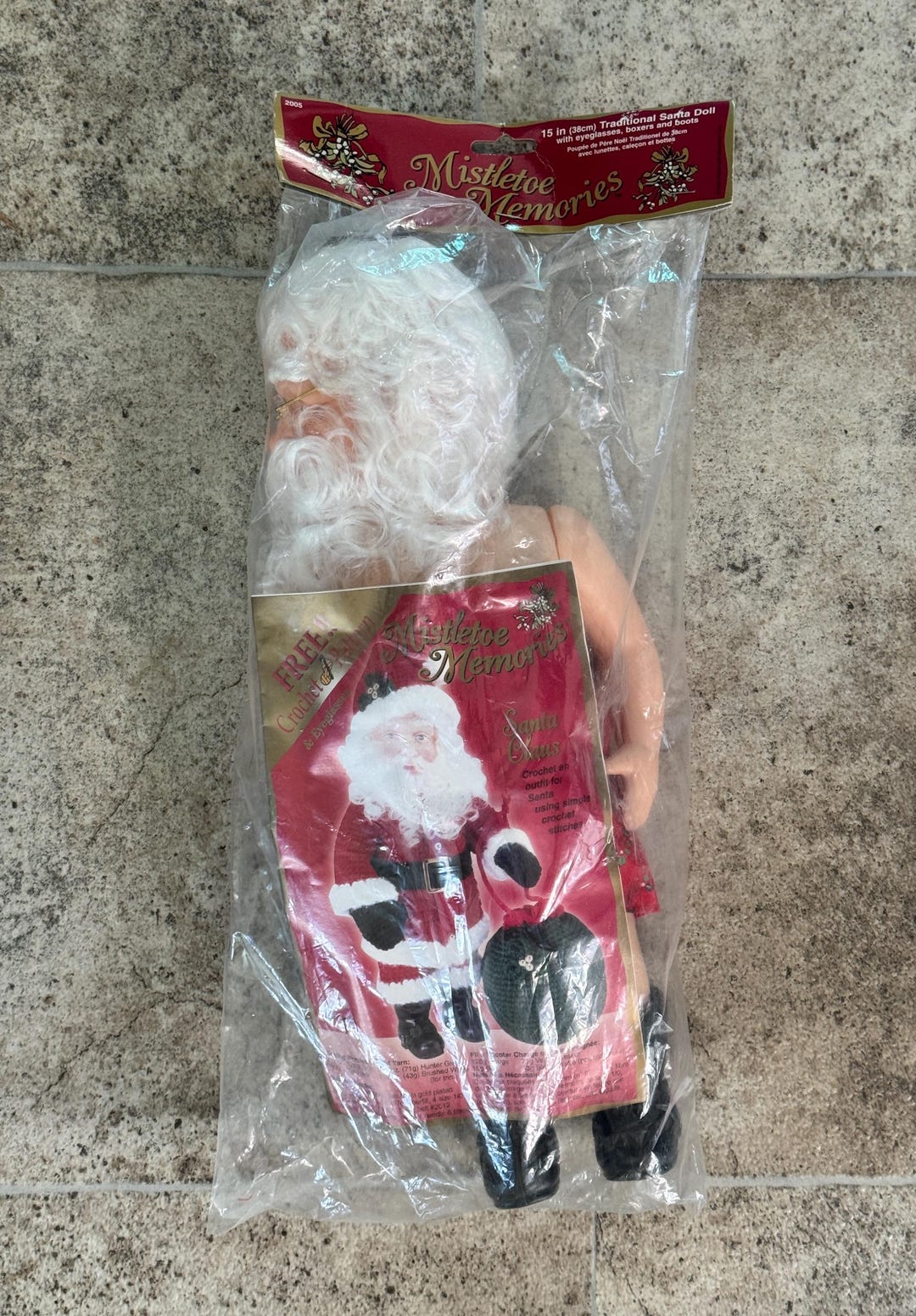 Vintage 1990s Fibre Craft Mistletoe Memories Santa Doll – 15” Craft ...
