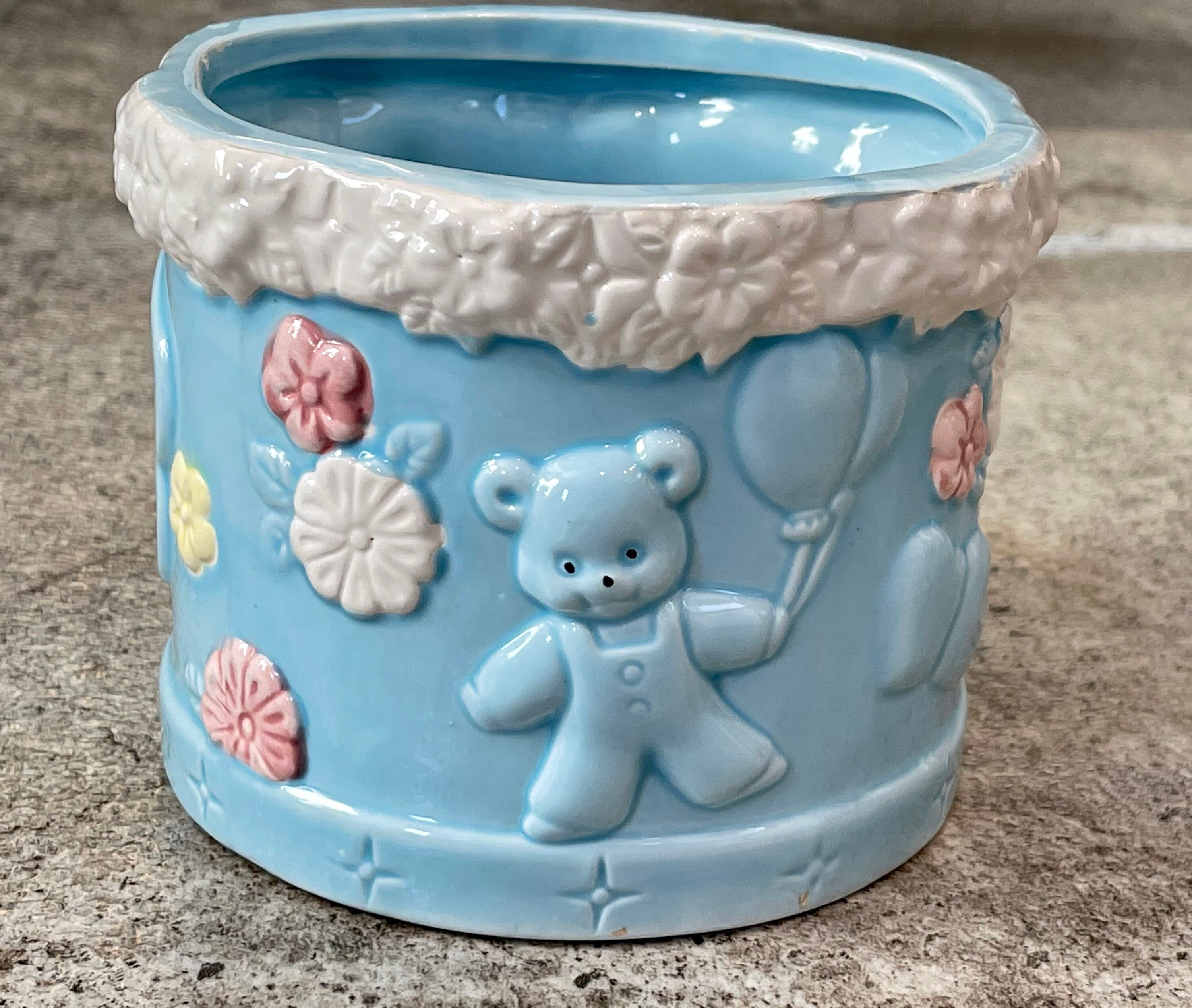 Vintage Baby Shower Planter Vintage Blue Baby Planter - Etsy